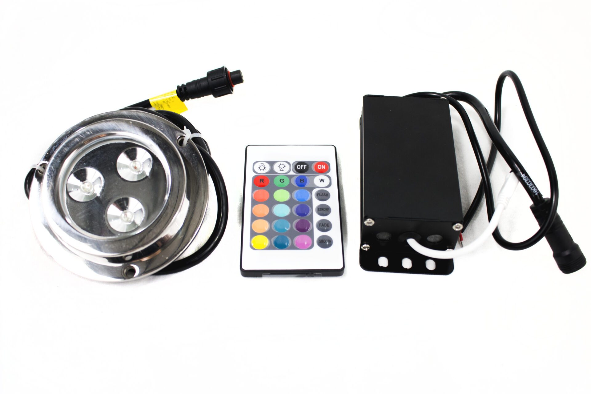 3-LED 3x3W RGB Multi-Color Underwater Light w/ Remote - 316 Marine ...